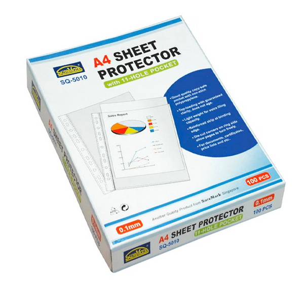 Buy 【Bindermax Suremark 11 Hole Sheet Protectors A4 0.1mm (W25-1/0.1/SQ ...