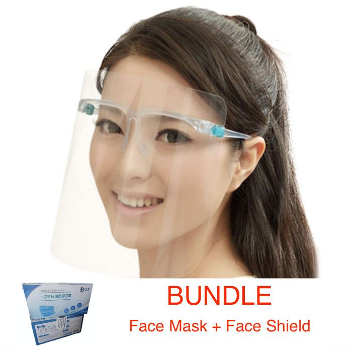 Buy 【Face Shield with Spectacles + Surgical Mask Disposable 3 Ply ...